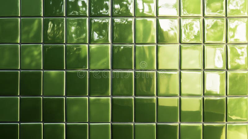 Green Ceramic Tile Wall with Glossy Finish Stock Image - Image of decor ...