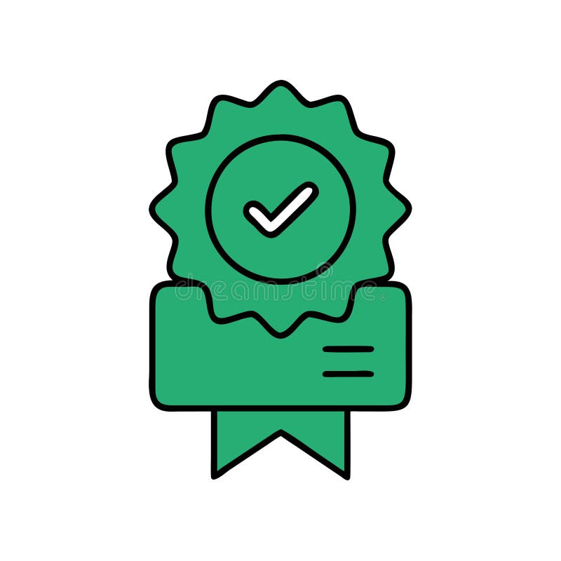 Green Certificate Badge with Checkmark for Quality Assurance and ...