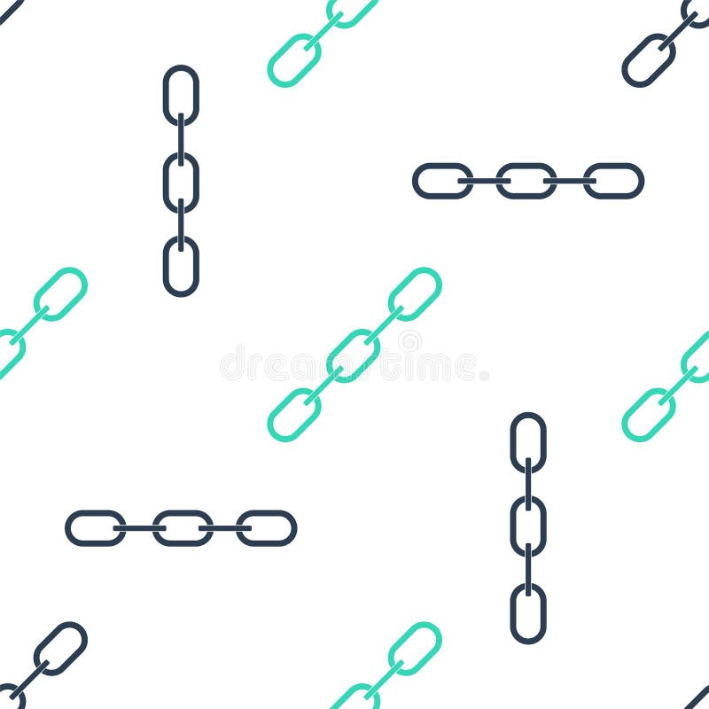 Green Chain Link Icon Isolated Seamless Pattern on White Background ...