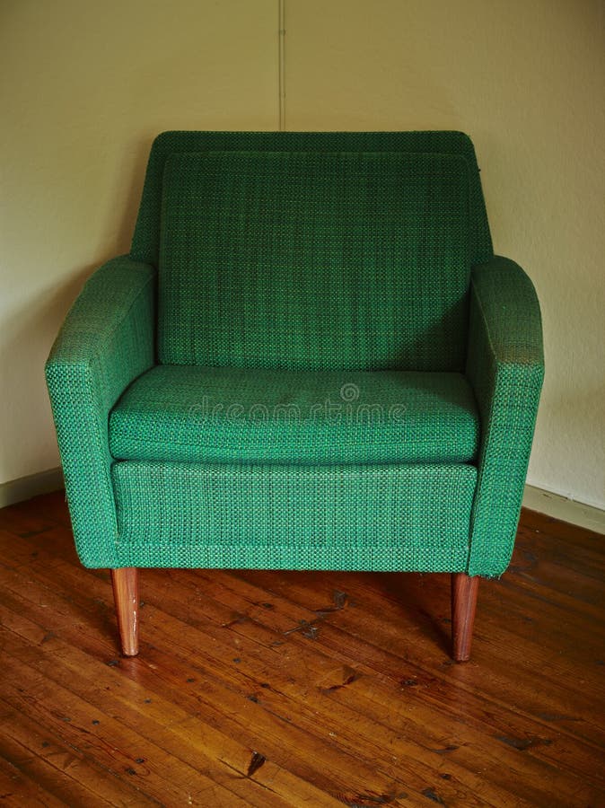 Green chair stock image. Image of floor, loneliness, gloomy - 43732093