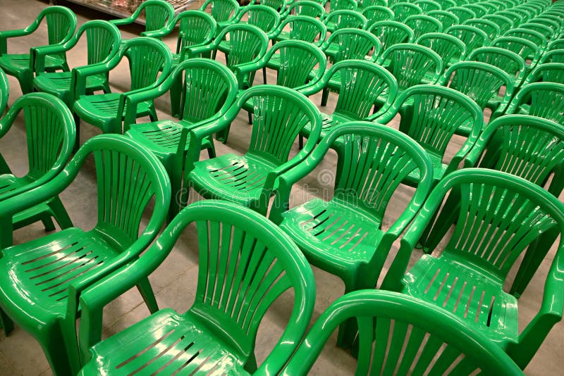Green chairs stock image. Image of convention, floor, solitude - 4906437