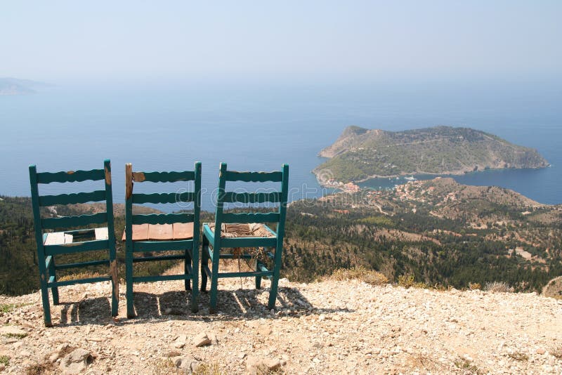 Green Chairs and Assos. stock photo. Image of mediterranean - 18054870