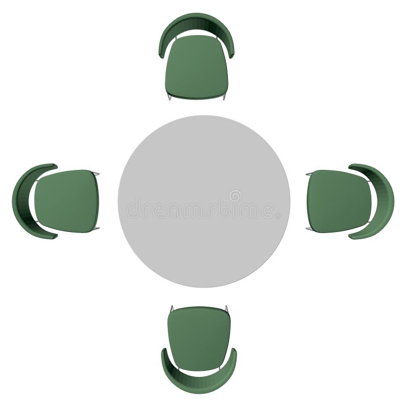 Round Table Four Chairs Stock Illustrations – 248 Round Table Four ...