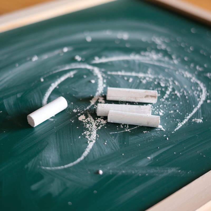 Green Chalkboard with Broken Chalk, Classroom Atmosphere Enhanced by ...
