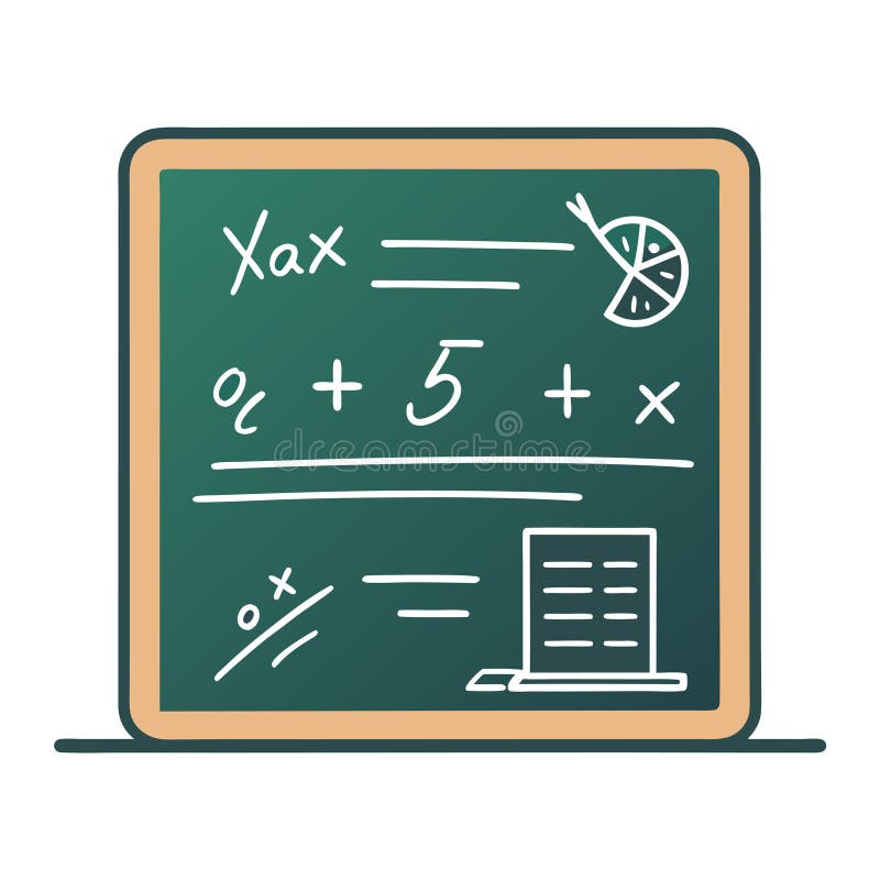Greenboard with Math Problems and Diagrams, Education, Learning ...