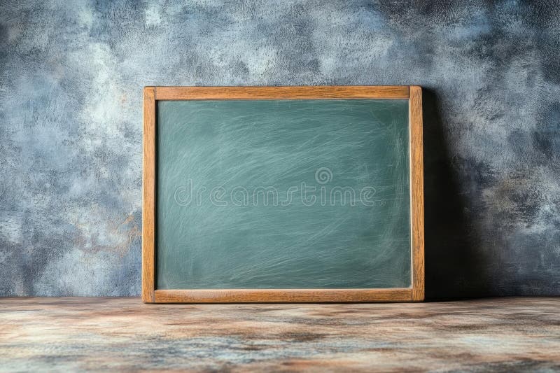 Green Chalkboard on Rustic Table, Backdrop for Messages and Designs ...