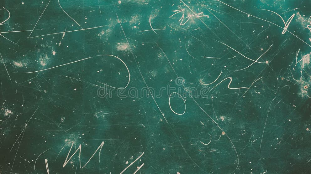 Green Chalkboard with White Chalk Scribbles for Education and Design ...