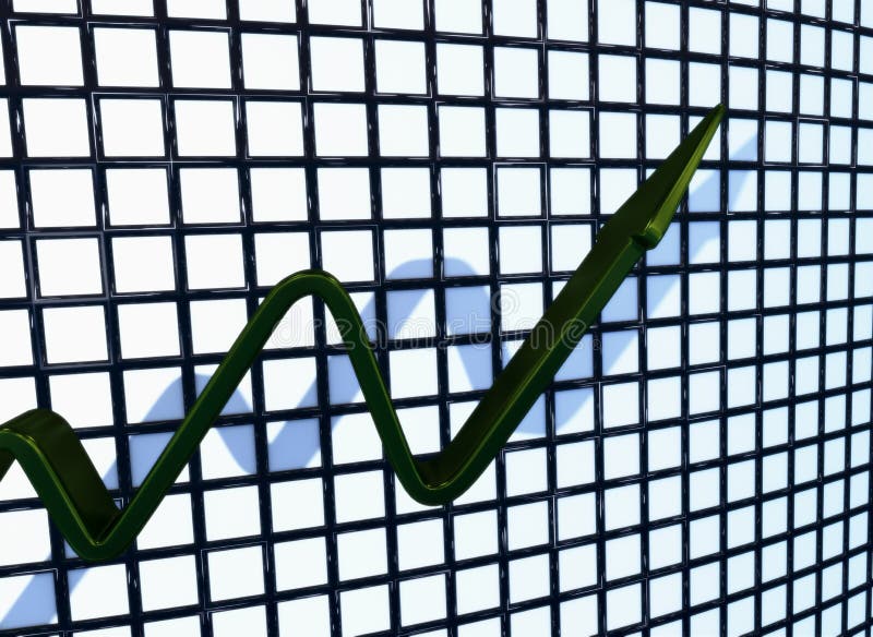 Green Bar Chart Business Growth With Rising Up Arrow Stock Illustration ...