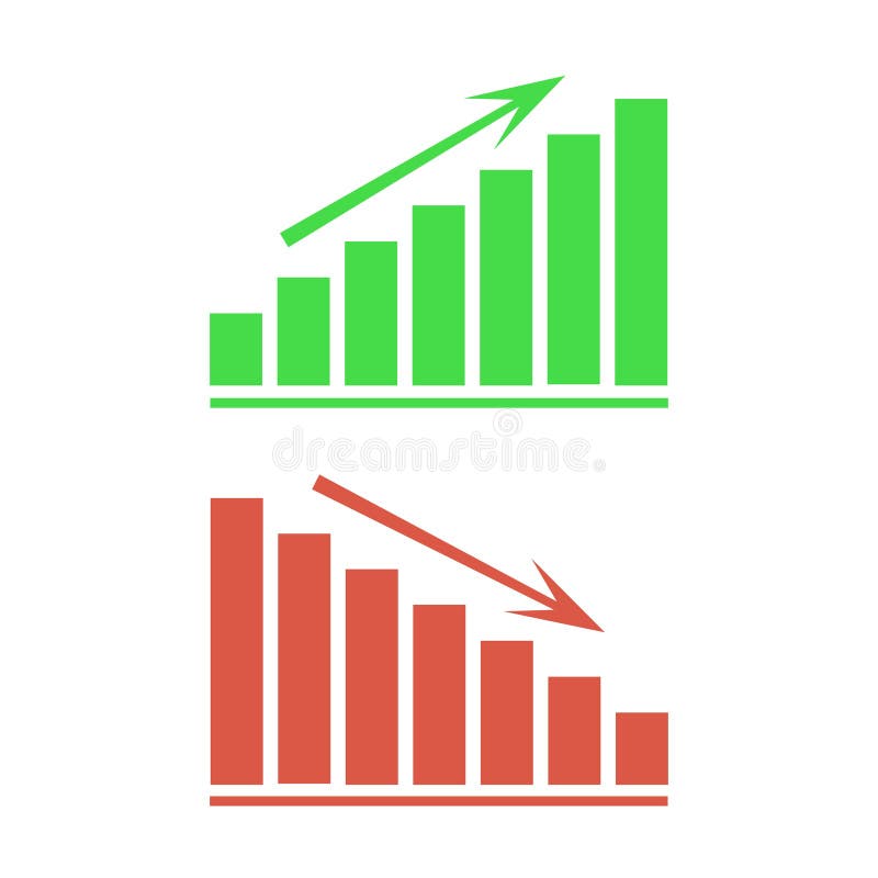 Green Chart Up and Red Chart Down Stock Trading Traffic Vektor Eps ...