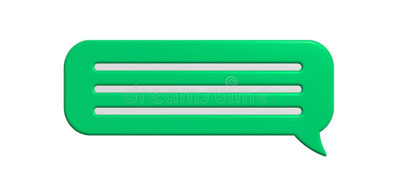 Green Chat Bubble 3d Isolated on White. 3d Vector. Stock Vector ...