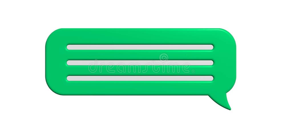 Green Chat Bubble 3d Isolated on White. 3d Vector. Stock Vector ...