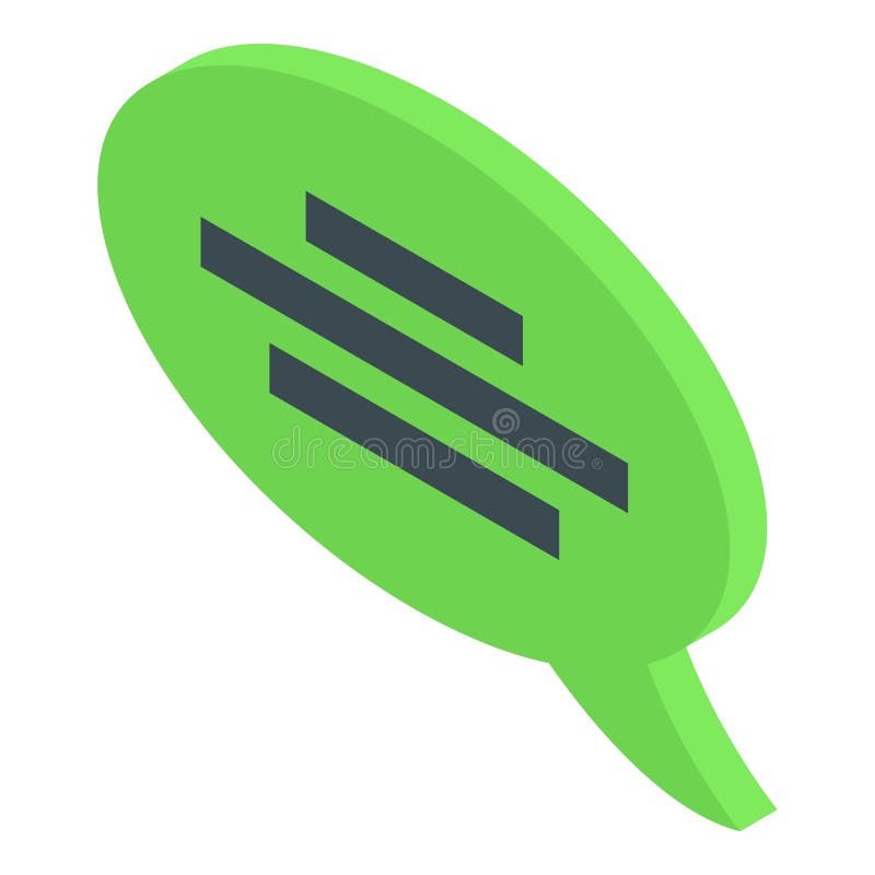 Green Chat Bubble Showing Loading Status Isometric Icon Stock ...