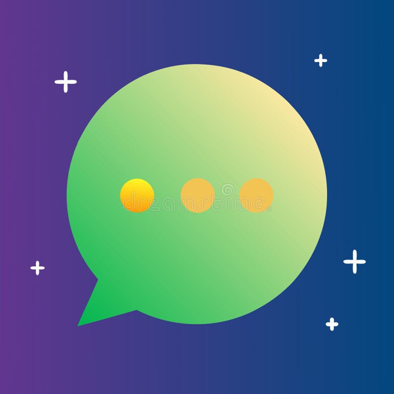 A Green Chat Bubble with Three Dots on it Stock Illustration ...