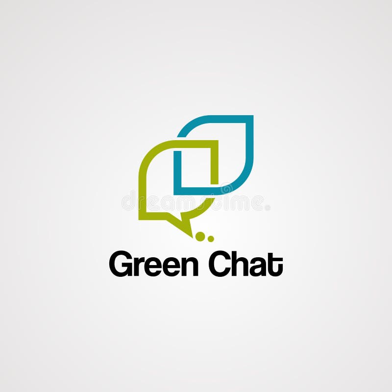 Green Chat Logo Vector, Icon, Template, and Element Stock Vector ...