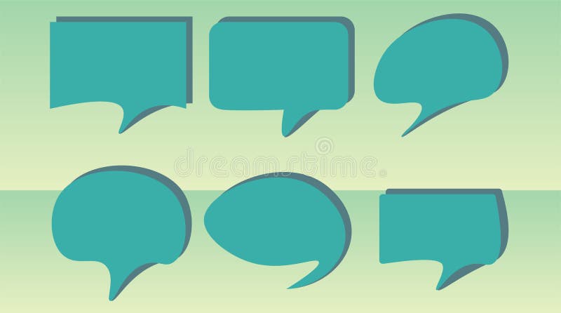 Green Chat Symbol Speech Bubble Pack Comic Chat Callout on Green Colour ...