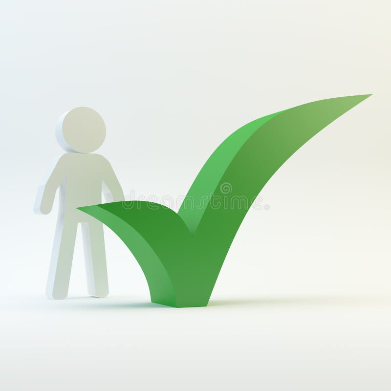 White 3d Man Green Check Mark Symbol Stock Illustrations – 410 White 3d ...