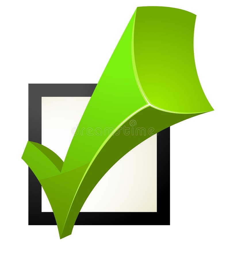 Green Check Box with Check Mark Stock Vector - Illustration of golden ...