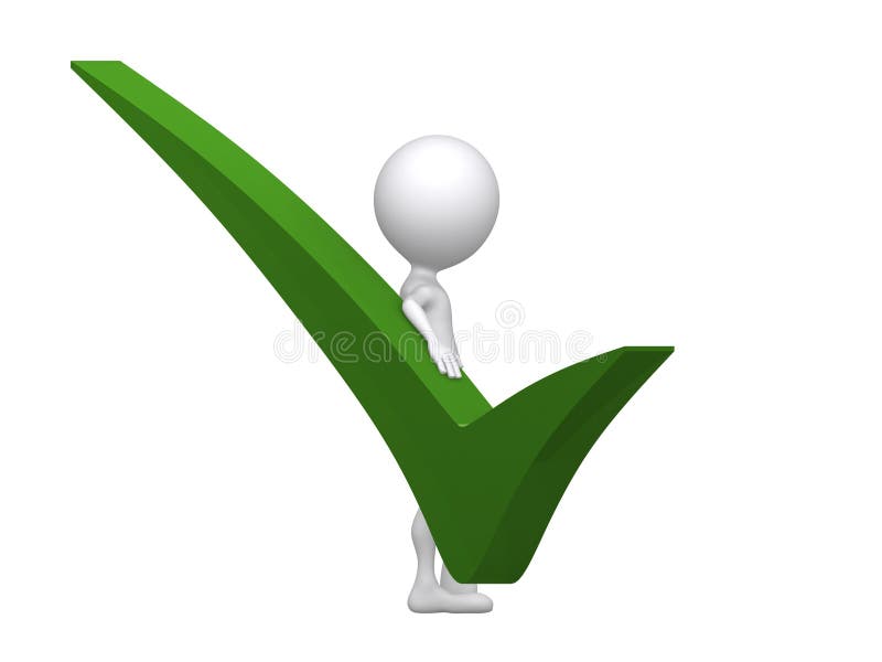 3d Man Showing Thumbs Up with Green Check Mark Over White Stock ...