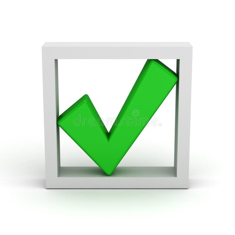Green check mark in box stock illustration. Illustration of poll - 25506109
