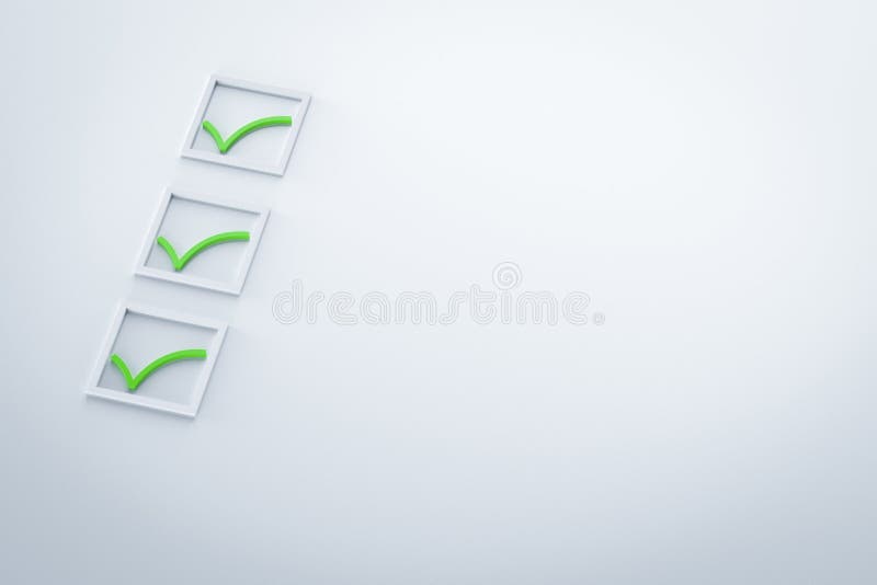 Green Check Mark in Box Sign Stock Illustration - Illustration of agree ...
