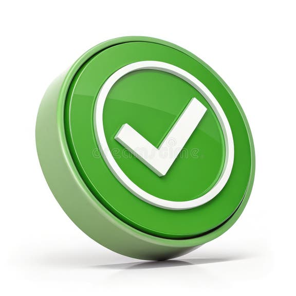 Green check mark button stock illustration. Illustration of tick ...