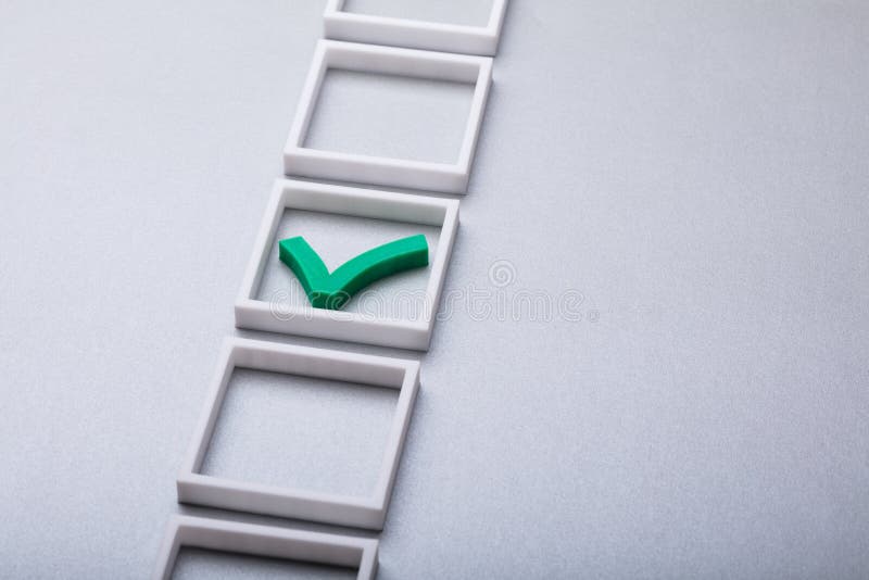 Green Check Mark in Checkbox Stock Photo - Image of confirmation ...
