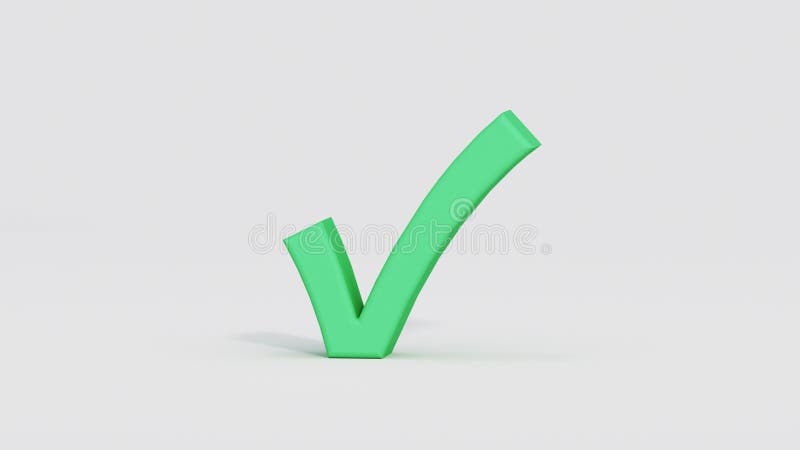 Green Check Mark 3D Render Illustration Stock Illustration ...