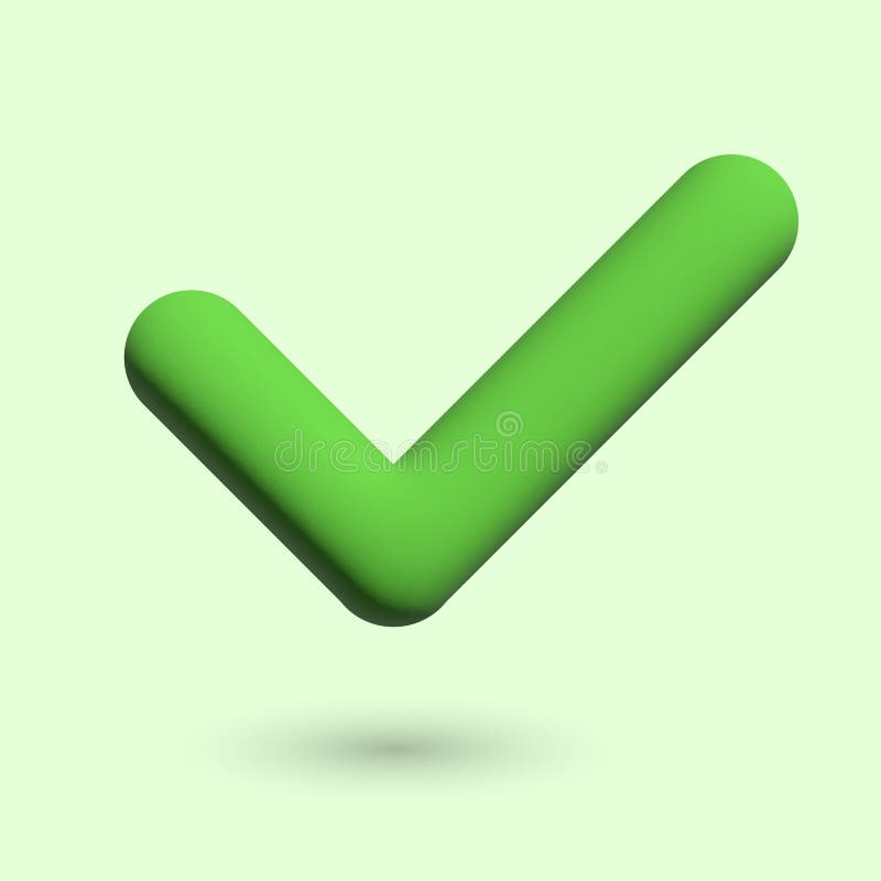 Green Check Mark 3D, Vector Stock Vector - Illustration of test, symbol ...