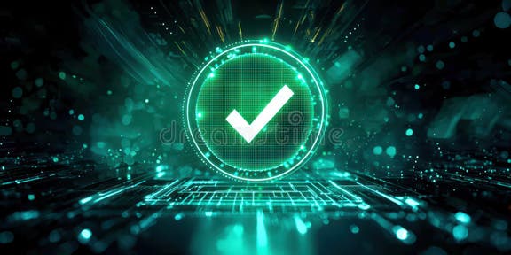 A Green Check Mark is Displayed on a Computer Screen Stock Illustration ...