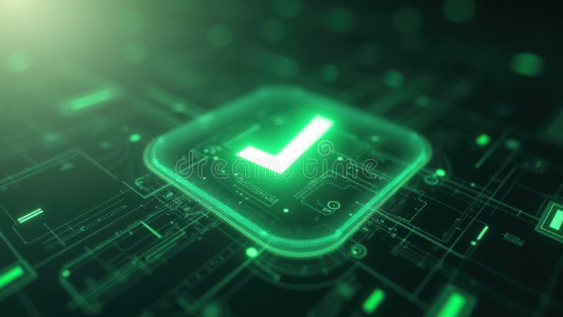 Green Check Mark is Displayed on a Computer Screen Stock Image - Image ...