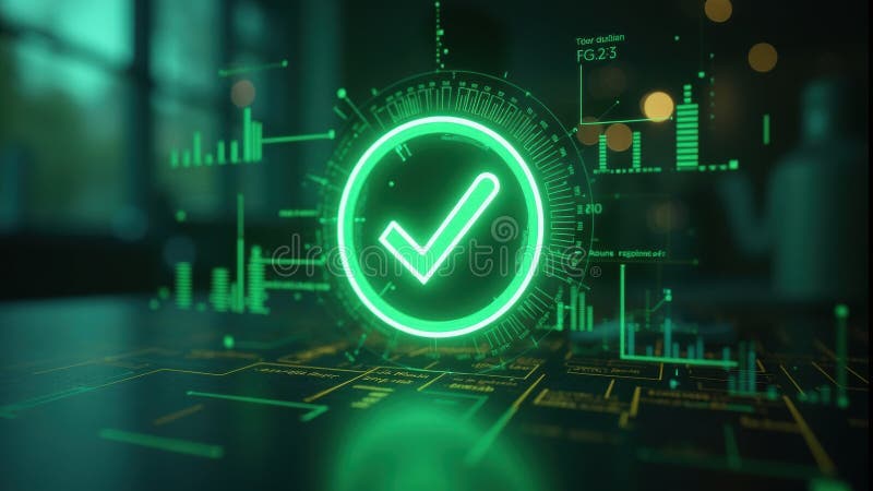 Green Check Mark is Displayed on a Computer Screen Stock Image - Image ...