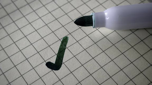 Green Check Mark on Graph Paper Stock Image - Image of paper, success ...