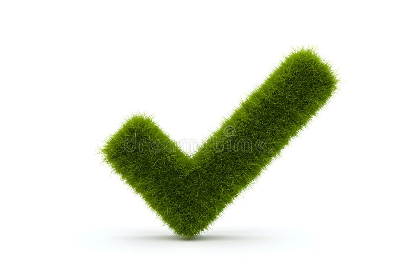 Green Check Mark Grass Texture Eco Friendly Symbol Correct Choice ...