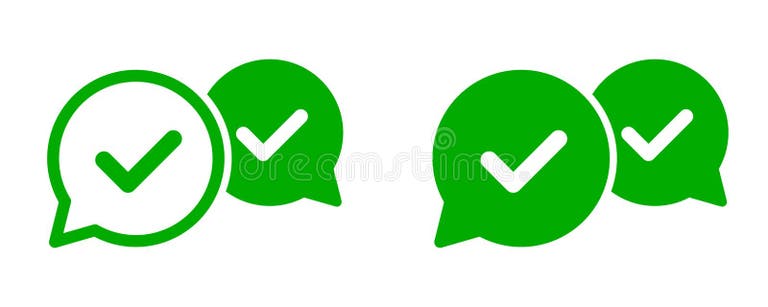 Green Check Mark Icon, Approval Tick Sign, Speech Bubble Accept ...