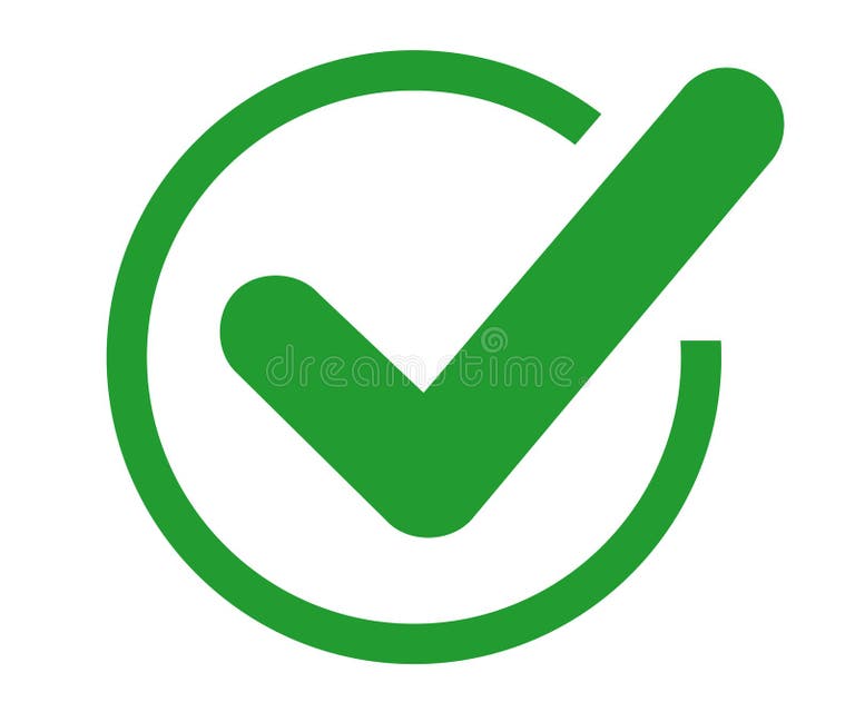 Green Check Mark Icon, Approval Tick Sign Stock Vector - Illustration ...