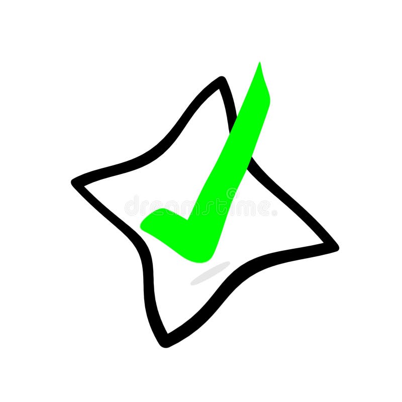 Green Check Mark Icon in a Box. Stock Illustration - Illustration of ...