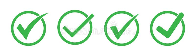 Green Check Mark Icon in a Circle. Check Mark Icon Set, Correct Mark ...
