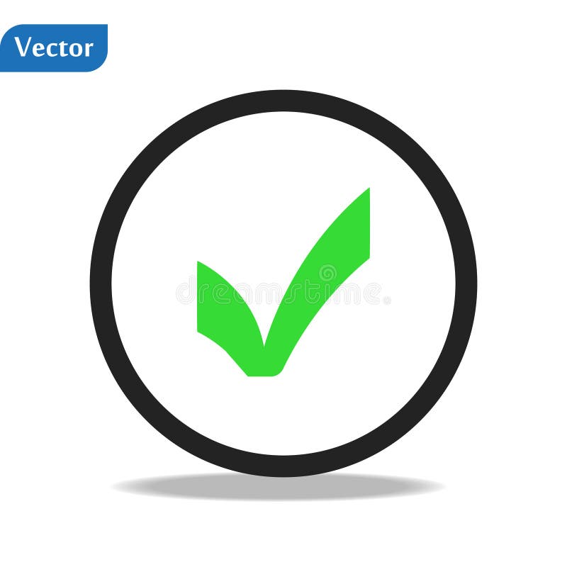 Green Check Mark Icon in a Circle. Tick Symbol in Green Color ...