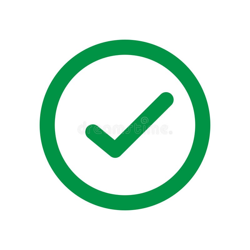 Green Check Mark Icon Isolated on White Background Stock Vector ...