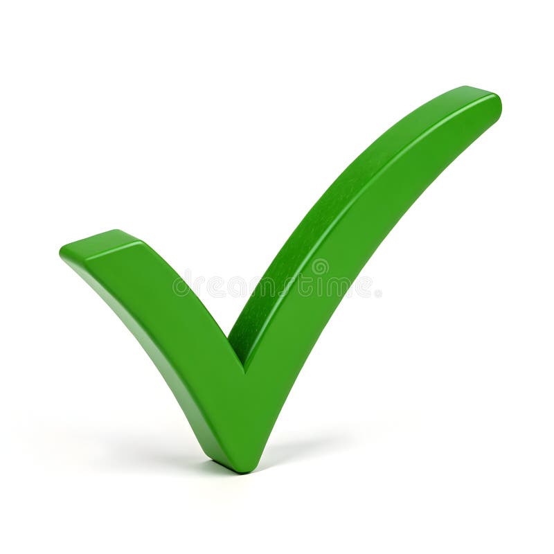 Green Check Mark Icon Isolated on White Background Stock Illustration ...