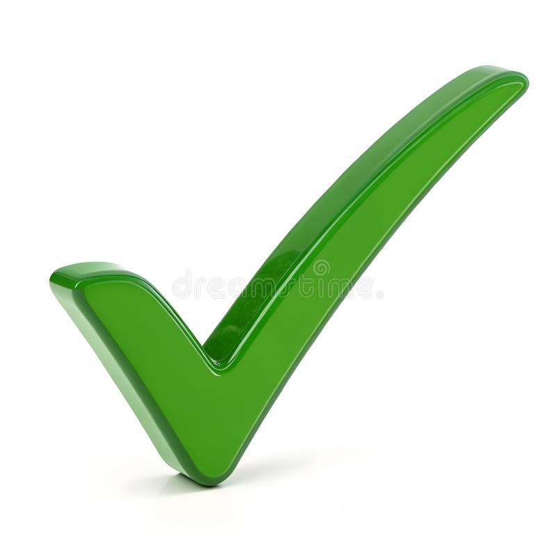 Green Check Mark Icon Isolated on White Background Stock Illustration ...