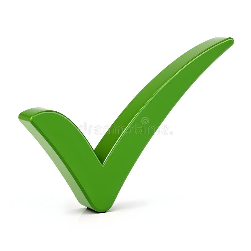 Green Check Mark Icon Isolated on White Background Stock Illustration ...