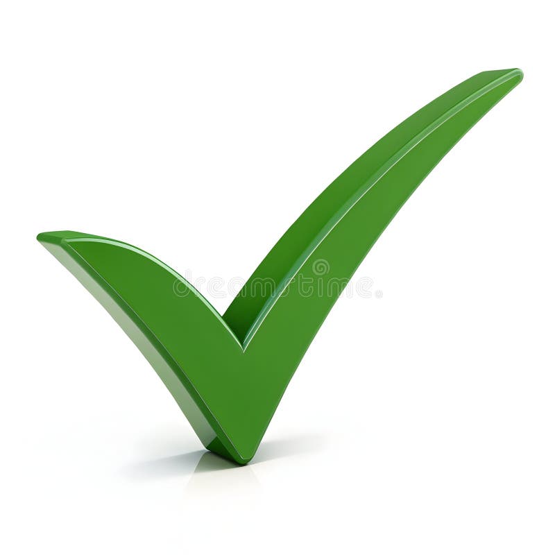 Green Check Mark Icon Isolated on White Background Stock Illustration ...