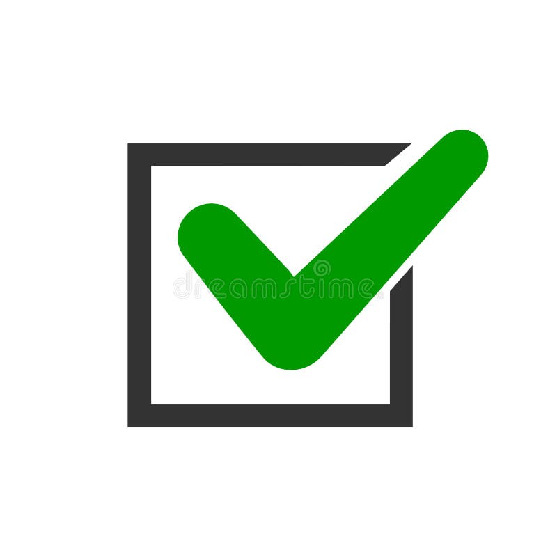 Green Check Mark Icon for Office Vector Design Stock Illustration ...