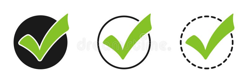 Check Mark in the Mechanism. Set of Illustrations. Stock Illustration ...