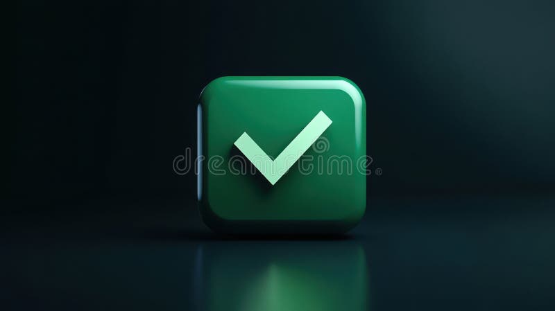 Green Check Mark Icon Symbolizing Approval or Success for Apps and ...