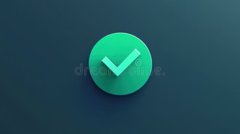 Green Check Mark Icon Symbolizing Approval or Success for Apps and ...