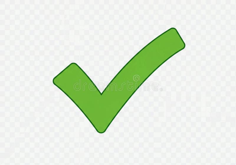 Green Check Mark Icon on Transparent Background Stock Illustration - Illustration of green ...