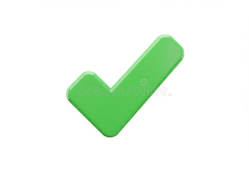 Green Check Mark Icon on White Background for Approval and Success ...
