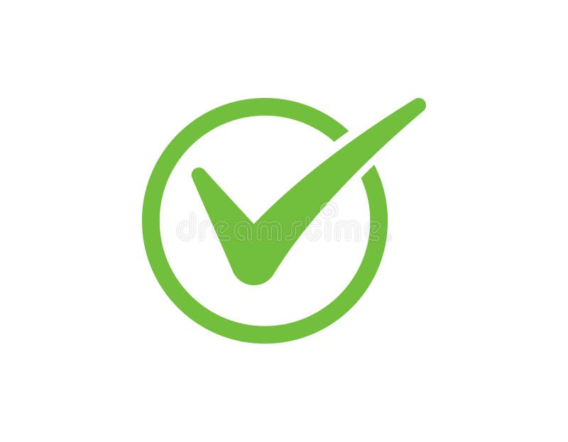 Green Check Mark Inside a Circle on a White Background. Stock Vector ...